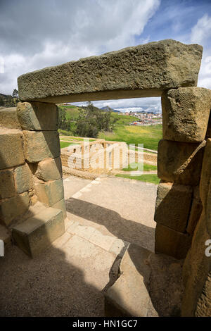 Ingapirca Inka architecture stone walls and entrance way South America ...