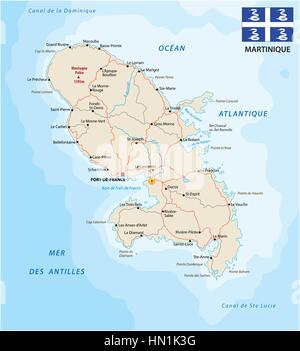 Martinique island map vector illustration, scribble sketch Martinique ...