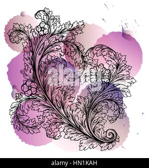 Decorative stylized heart in baroque, royal style. Perfect for greeting ...