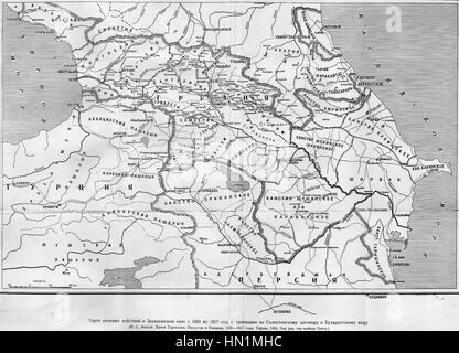 Map Caucasus War (1809 1817) by Anosov (D Stock Photo - Alamy