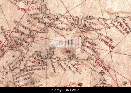 This 15th-century Portolan chart offers a detailed maritime map of the ...