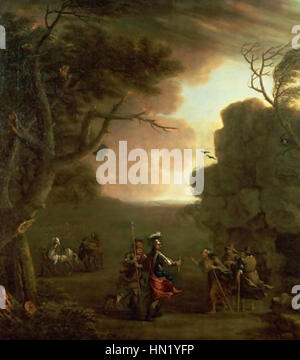 The painting 'Macbeth and Banquo Meeting the Weird Sisters' depicts a ...