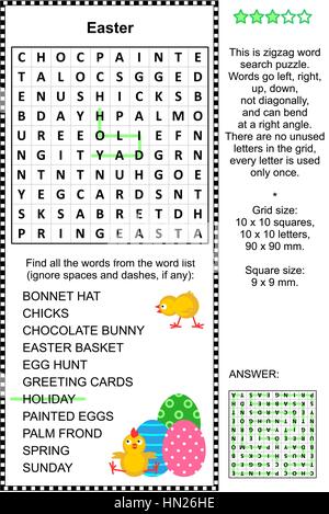 Word search puzzle for children, easter theme, fun education game for ...