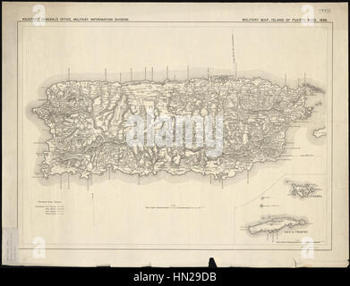 Military map, island of Puerto Rico , Spanish-American War, 1898 ...
