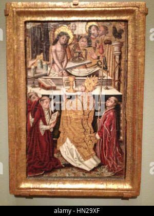 The *Mass of Saint Gregory*, a work by the artist Meckenem, is a ...