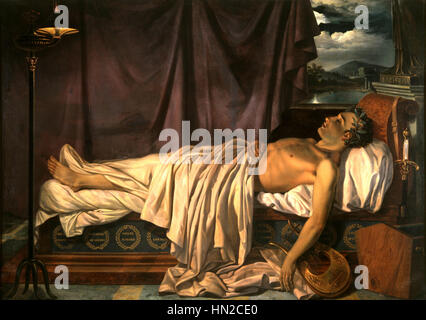 Lord Byron on his Death-bed c. 1826 by Joseph-Denis Odevaere Stock ...