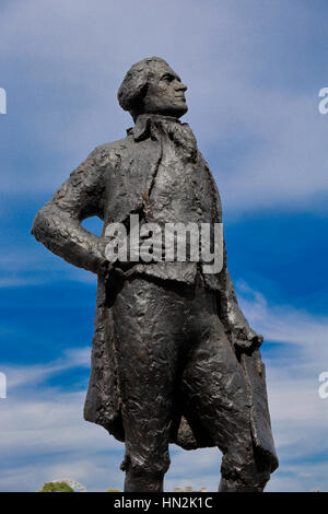 Statue of Thomas Jefferson, by Jean Cardot shows him holding ...
