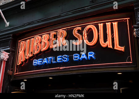 sign for rubber soul beatles bar in Liverpool UK Stock Photo - Alamy