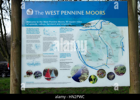 Map of the west pennine moorss Stock Photo - Alamy