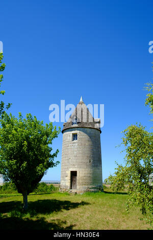 Traditional old French Windmill, Moulin a vent de Boisse, in the Lot ...