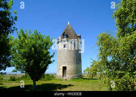 Traditional old French Windmill, Moulin a vent de Boisse, in the Lot ...