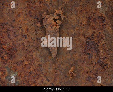 Map of Bahrain on rusty metal Stock Photo - Alamy