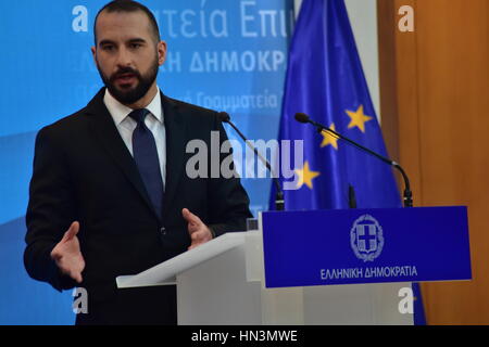 Athens, Greece. 07th Feb, 2017. Dimitris Tzanakopoulos, Greek Minister ...