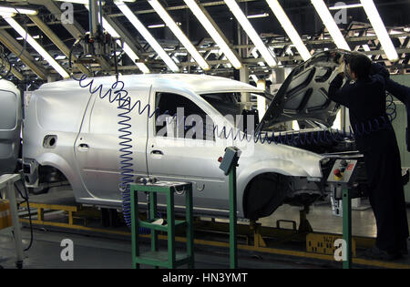 The Lada production line in the Russian car manufacturer AvtoVaz's ...