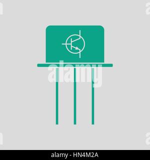 Transistor icon. Gray background with green. Vector illustration Stock ...