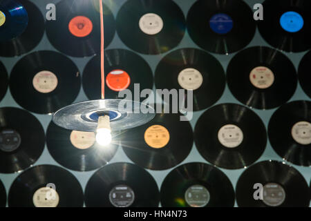 Retro Vinyl Discs On Wall Stock Photo - Alamy