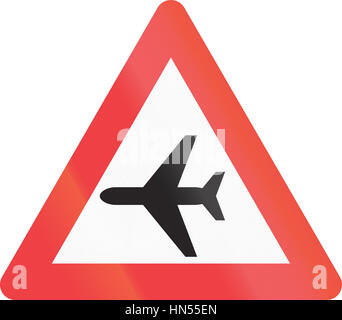 Warning triangle Low flying aircraft or sudden aircraft noise sign ...