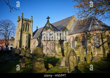 Upton village landmark St Mary's Church in Wallasey, Merseyside, Wirral ...
