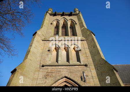 Upton village landmark St Mary's Church in Wallasey, Merseyside, Wirral ...