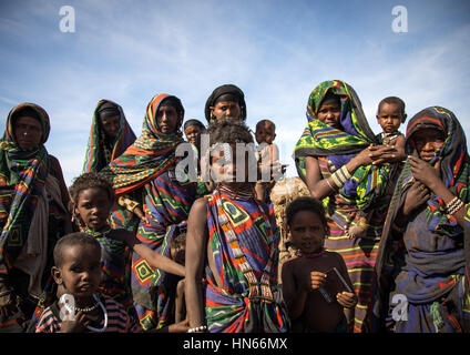 Portrait of an Issa tribe family, Afar region, Yangudi Rassa National ...