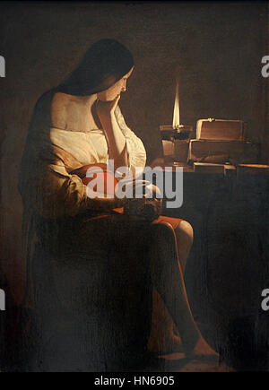 Georges de La Tour's painting features his signature chiaroscuro ...