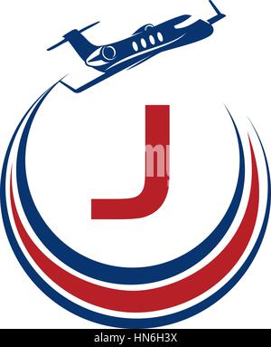 Initial Letter B and J with Aviation Logo Design, Air, Airline ...