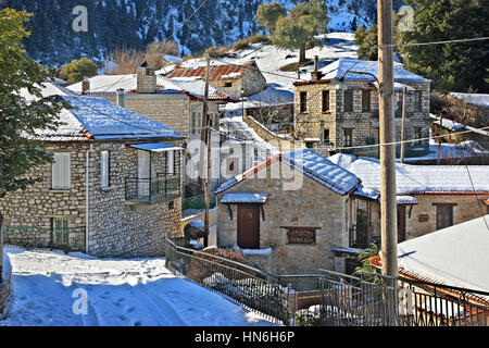 Picturesque Fidakia village, Evrytania, Central Greece Stock Photo ...