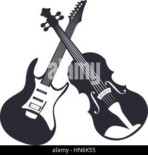 guitar and chello instrument isolated icon vector illustration design ...