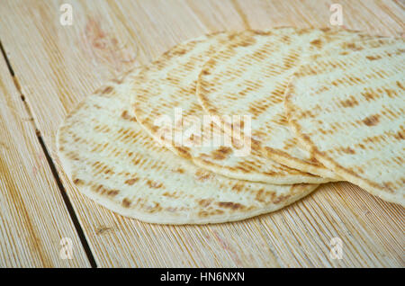 Flatkaka Icelandic unleavened rye flatbread Stock Photo - Alamy