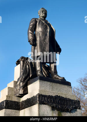 Statue of Andrew Carnegie in Pittencrieff Park Dunfermline Fife ...