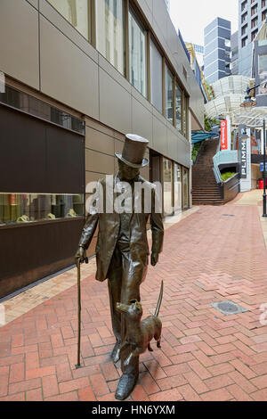 Bronze statue of John Plimmer and his dog Fritz, Lambton Quay ...