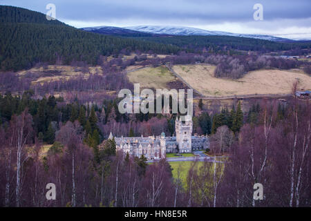 Aerial view of Balmoral Castle, owned by the royal family, near ...
