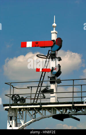 A British lower-quadrant semaphore stop railway signal Stock Photo - Alamy