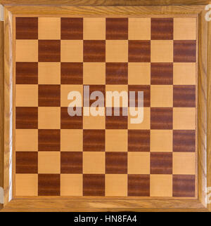 top view of empty wooden chess board Stock Photo - Alamy