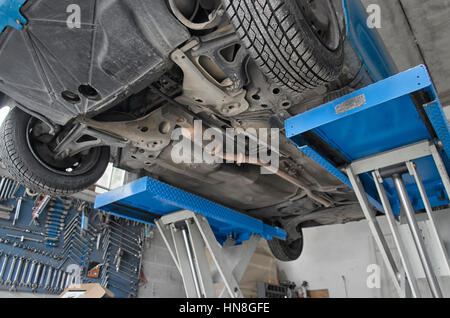The chassis of a car viewed from below Stock Photo - Alamy
