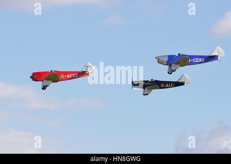 3 Chilton Monoplanes flying together at Shuttleworth Race Day Air Show ...