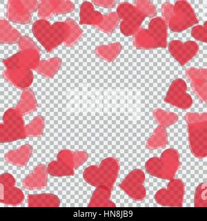 Red hearts translucent arranged in a heart shape. Two spiral. Checker ...