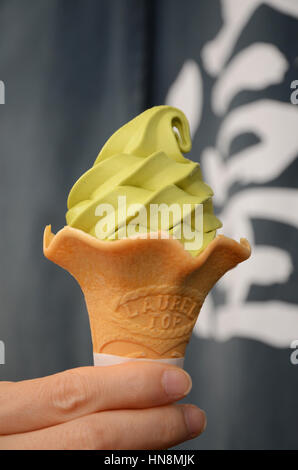 Ice cream with green matcha tea Stock Photo - Alamy