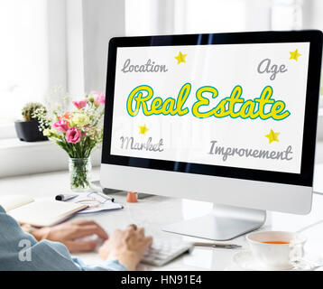 Real Estate Fancy Font Concept Stock Photo - Alamy