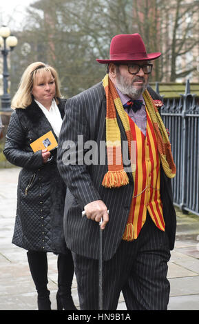 John 'Fingers' Fingleton arriving at St Peter's Church for the funeral ...