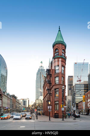 Toronto downtown landmark Flatiron Building, also known as Gooderham ...