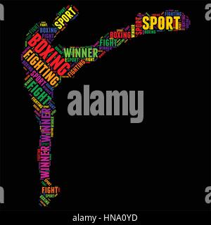 boxing Typography word cloud colorful Vector illustration Stock Vector ...