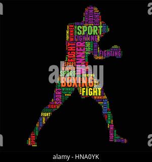 boxing Typography word cloud colorful Vector illustration Stock Vector ...
