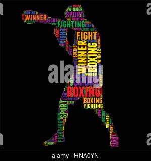 boxing Typography word cloud colorful Vector illustration Stock Vector ...