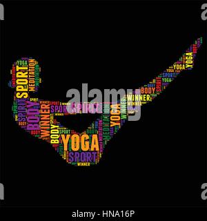 yoga Typography word cloud colorful Vector illustration Stock Vector ...
