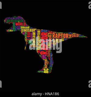 Raptor Typography word cloud colorful Vector illustration Stock Vector ...