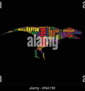 Raptor Typography word cloud colorful Vector illustration Stock Vector ...