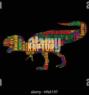 Raptor Typography word cloud colorful Vector illustration Stock Vector ...