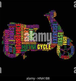 motorcycle Typography word cloud colorful Vector illustration Stock ...