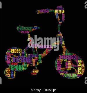 bicycle Typography word cloud colorful Vector illustration Stock Vector ...